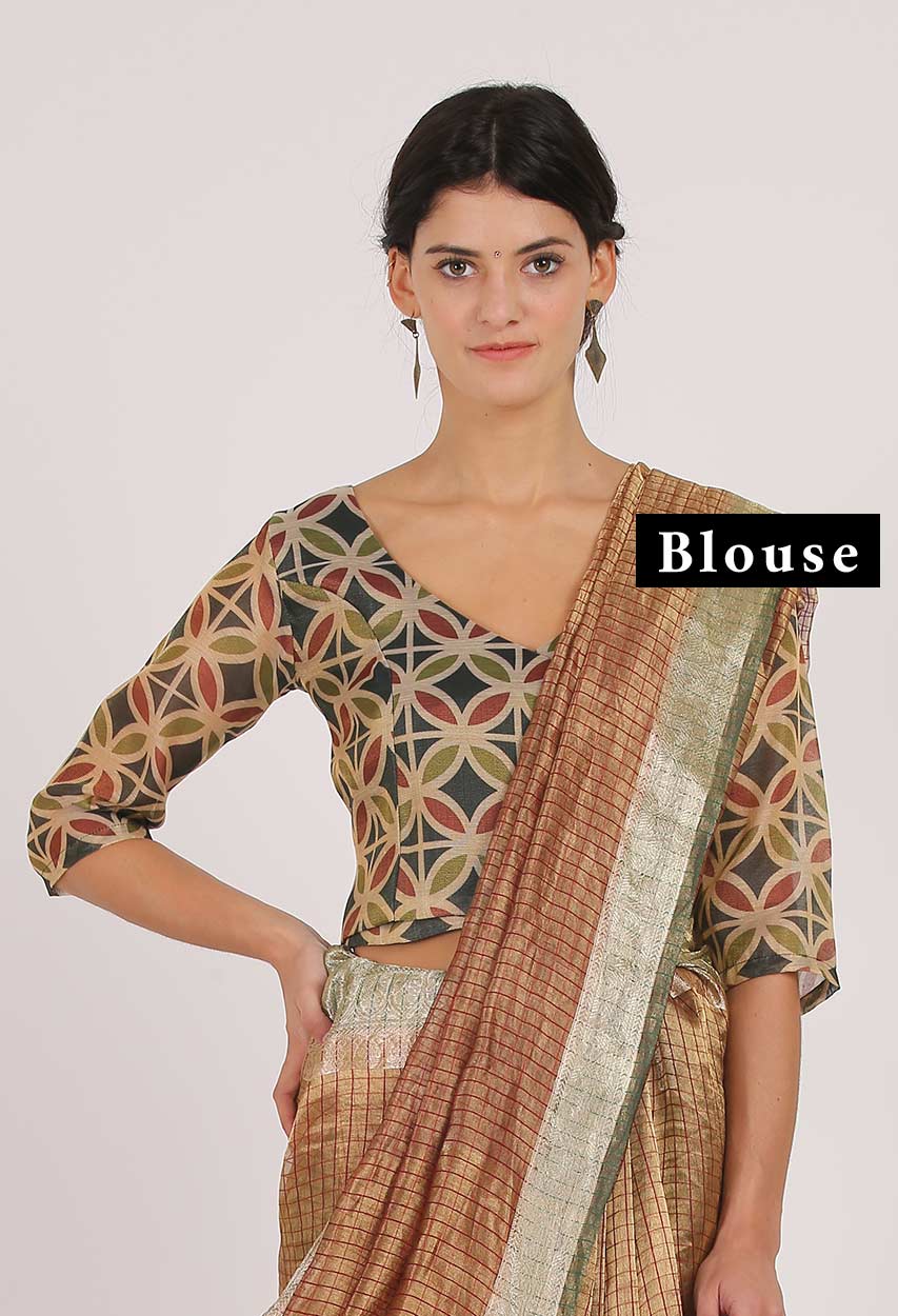 MAROON TISSUE SILK SAREE - SILK MARK CERTIFIED